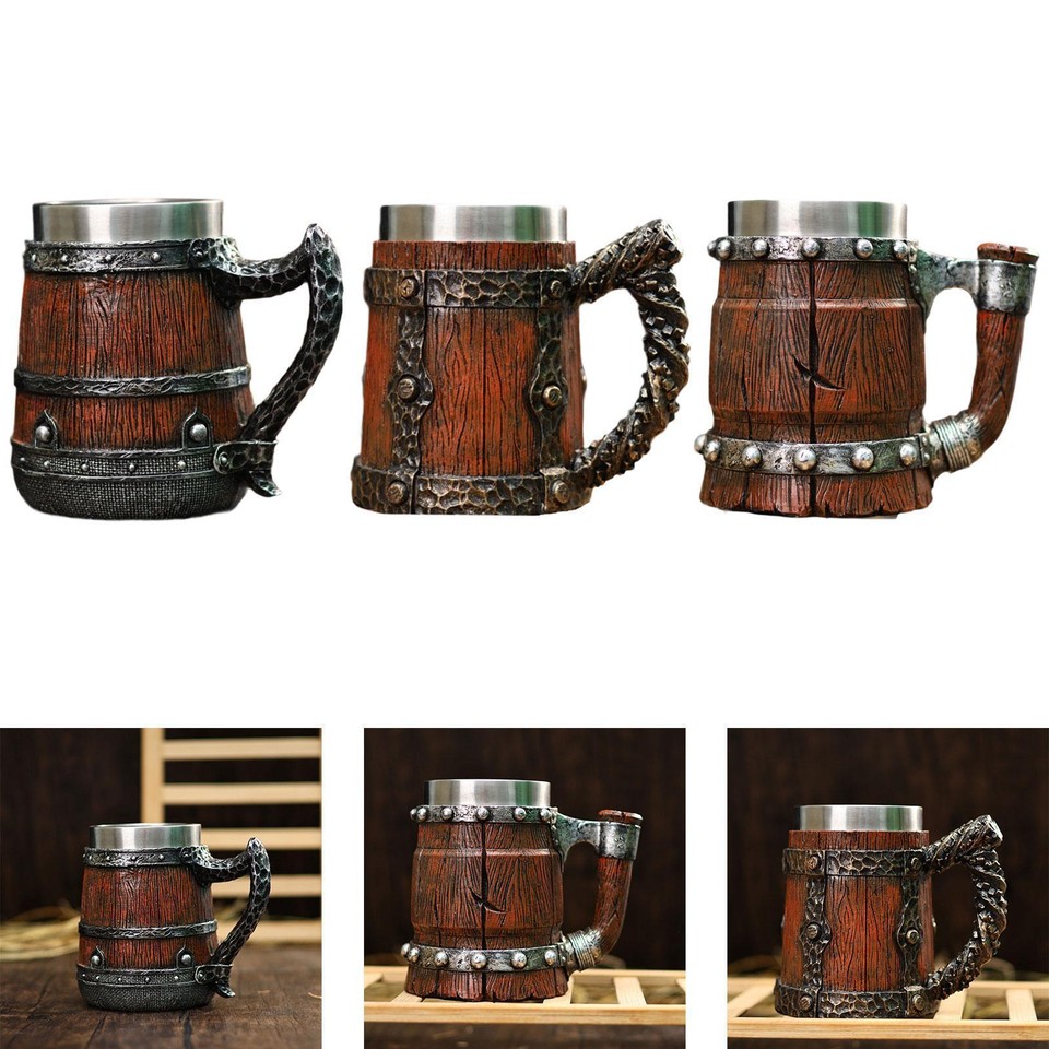 Stainless Steel Drinking Tankard Mug Barrel Mug for Camping Gift ...