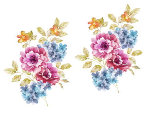 Shabby Soft Pastel Watercolor Bouquet Flowers Floral Waterslide Decals ...