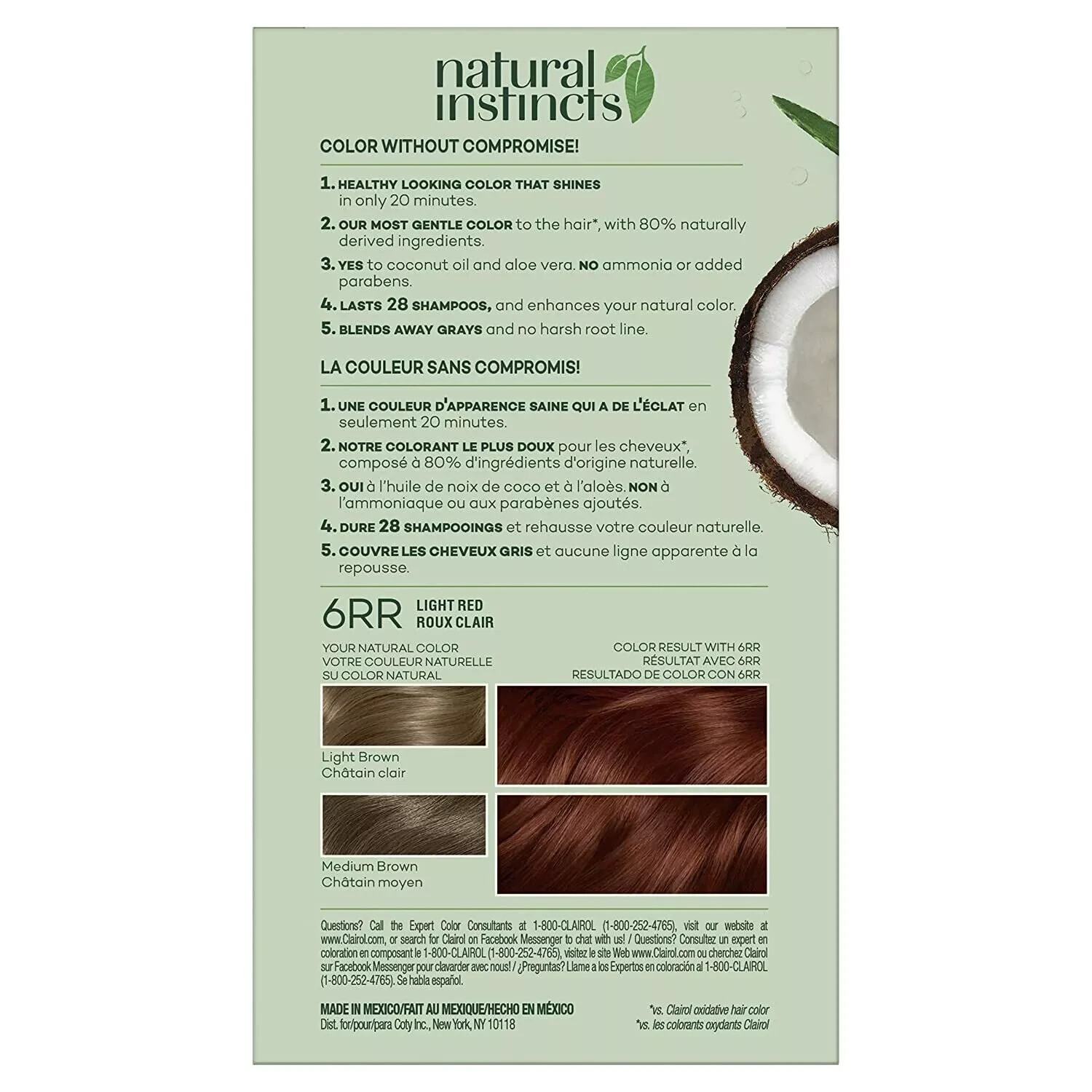 2-CLAIROL Natural Instincts Non-Permanent Hair Color-6RR LIGHT RED | eBay