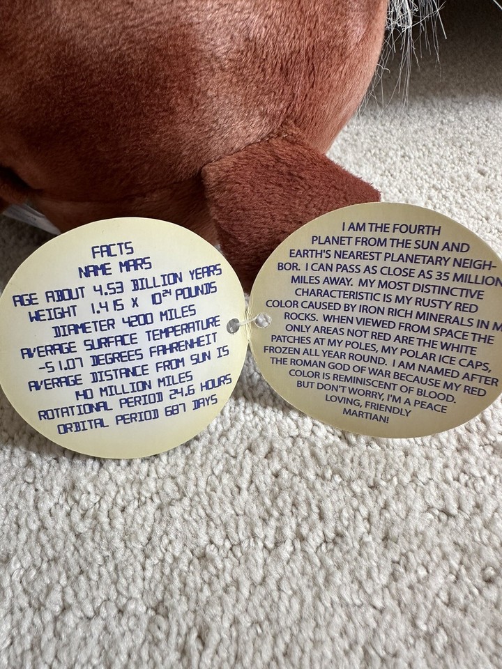 Celestial Buddies MARS Plush Stuffed Toys NEW Astronomy Space | eBay