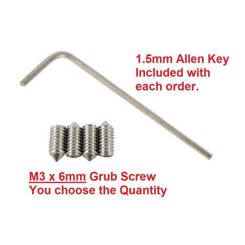 Grub Screws - Stainless Steel M3 x 6mm Cone Point Grub Screw Door ...