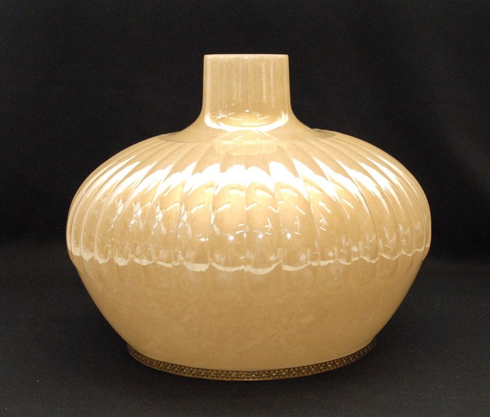 AET DECO FUNERAL HOME TORCHIERE FLOOR LAMP NUGOLD GLASS SLIP SHADE W ...