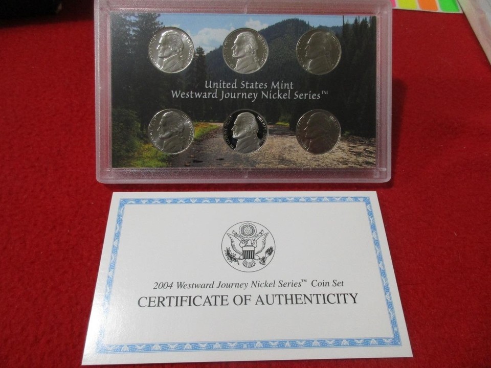 2004 WESTWARD JOURNEY NICKEL SERIES UNC & Proof 6 Coin SET. OGP #T6405 ...