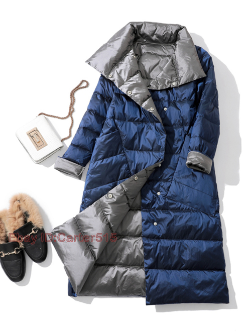 Winter Women 90%White Duck Down Jacket Double Sided Coat Double Breasted Parka | eBay