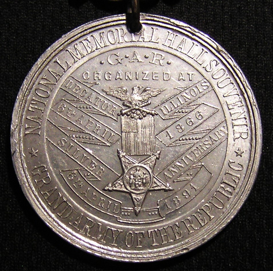 1891 GAR GRAND ARMY OF THE REPUBLIC FOUNDING SILVER ANNIVERSARY MEDAL ...