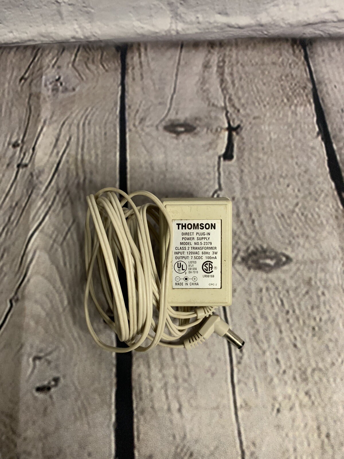 Vintage Thomson Direct Plug-In Power Supply Input 120 VAC Out 7.5 VDC ...