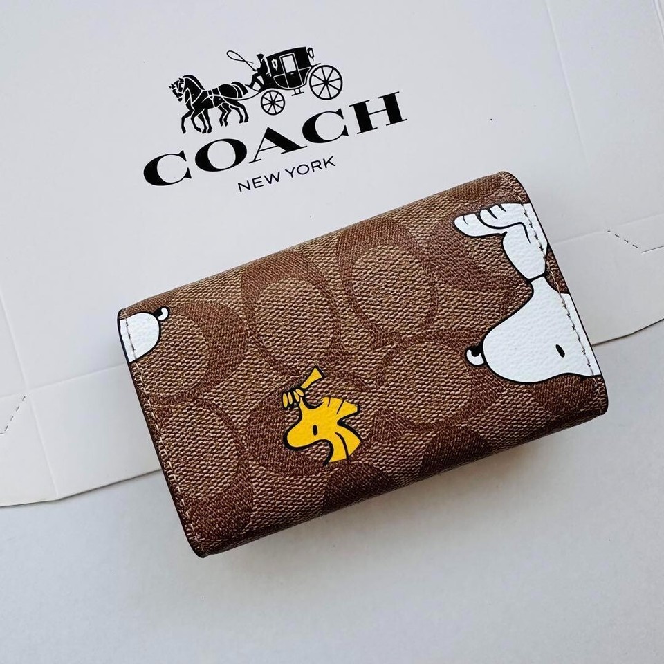 COACH x Peanuts 5 Key Case Snoopy Signature Smart Key CF250 outlet New ...