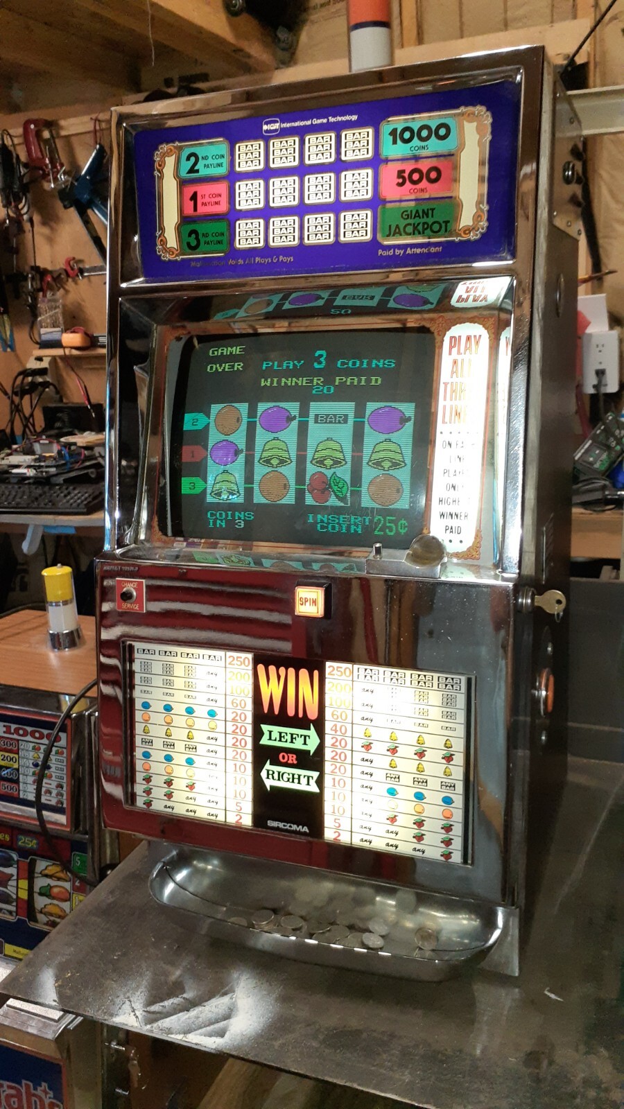 IGT Fortune 1 Coin Tray -=GREAT CHROME=- | eBay