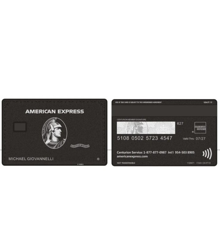 Customisable Black Centurion Card Personalised AMERICAN EXPRESS ...