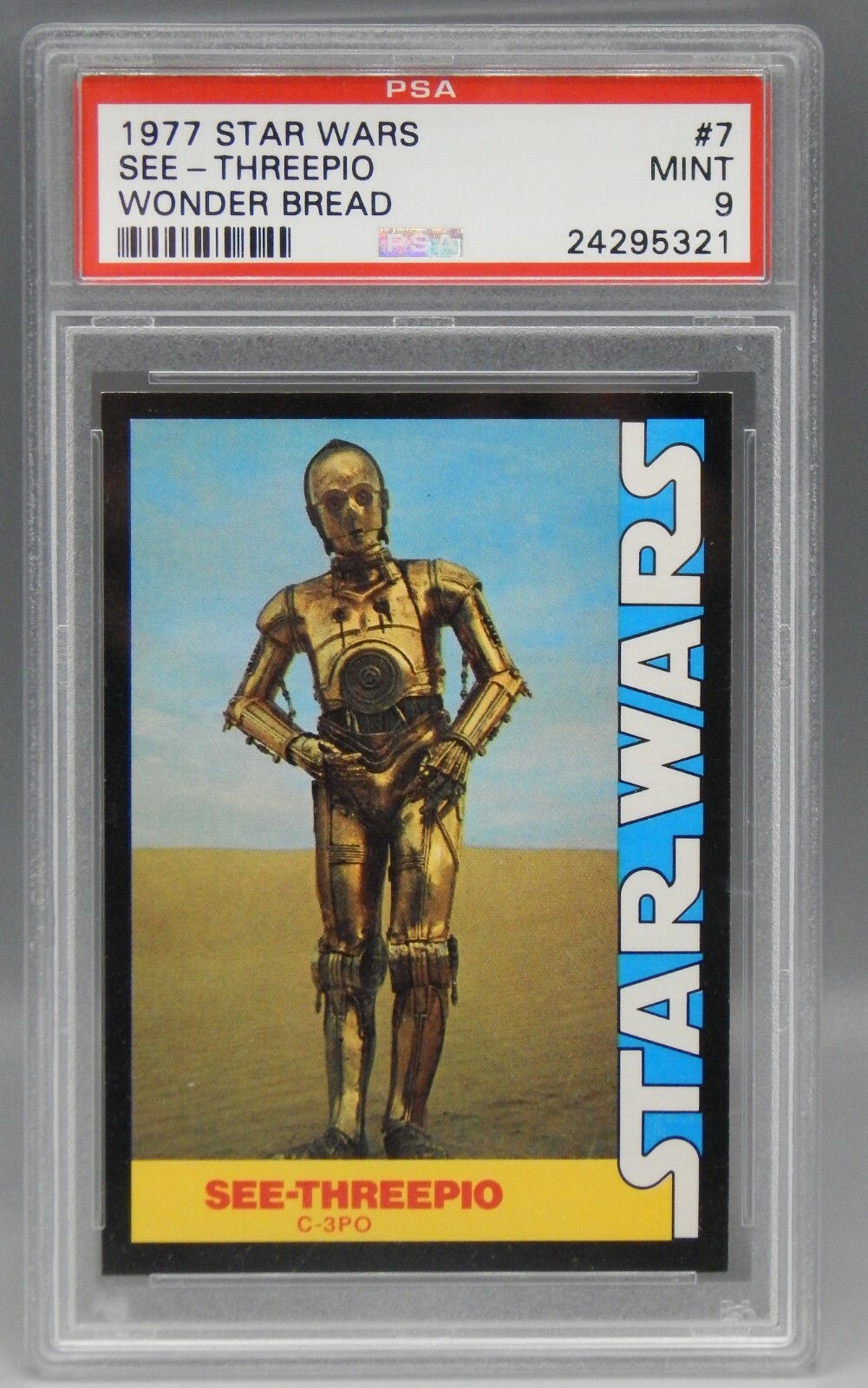 C-3PO 1977 Star Wars Wonder Bread trading card #7 PSA 9 rookie Rare ANH ...