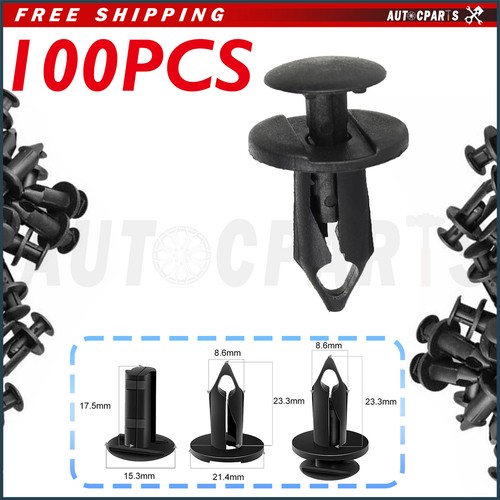 100pcs Clips Rivets Retainer Fender Bumper Push Pin Fastener For ...