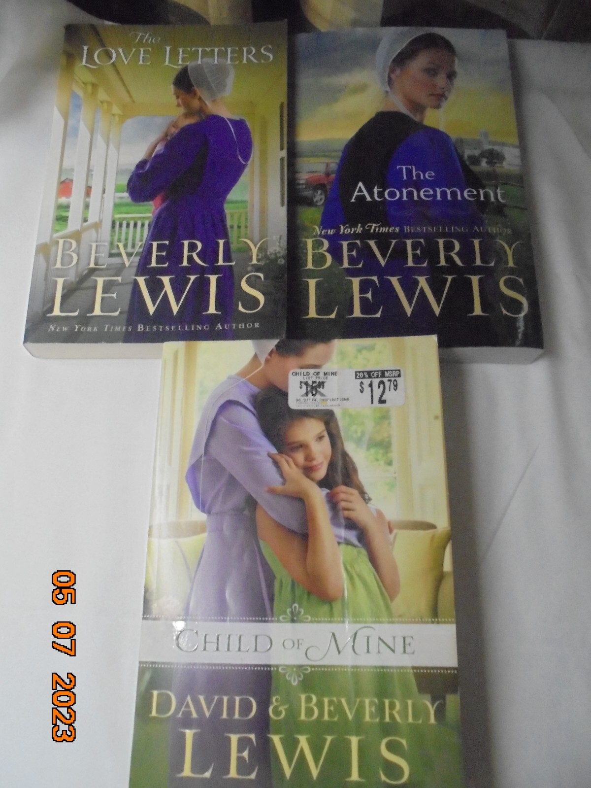 Lot of 3 Books-by Beverly Lewis-The Love Letters, The Atonement, Child ...