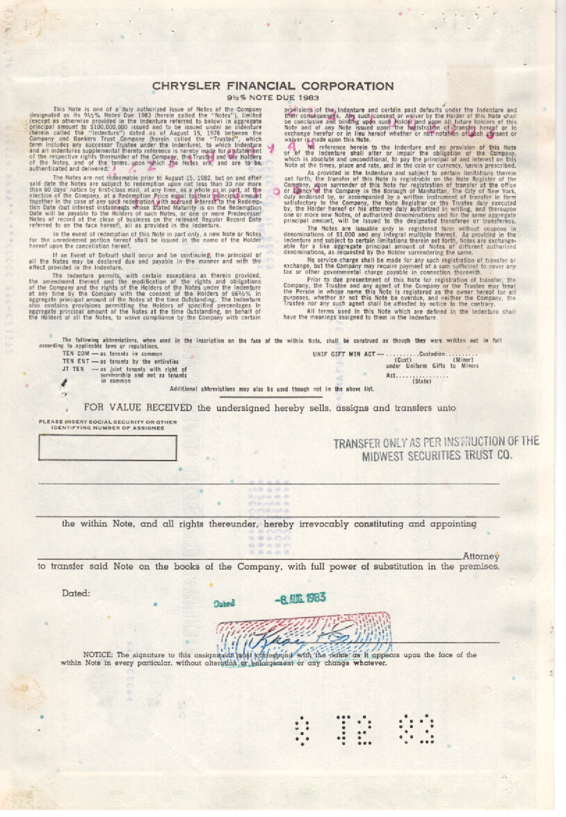 Chrysler Financial Services Payment