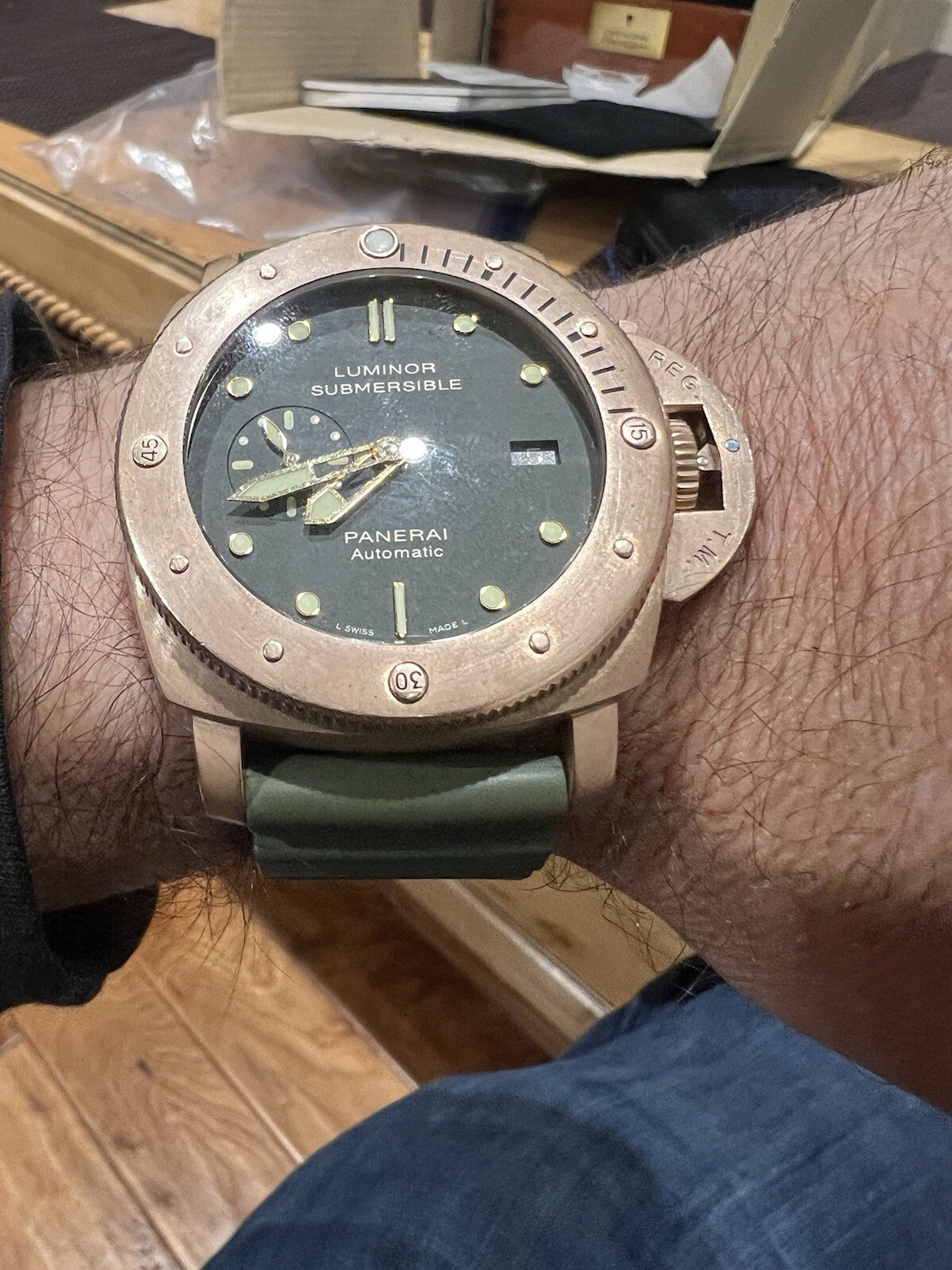 Panerai Luminor Submersible 1950 PAM00382 OG Bronzo Complete B/P W ...