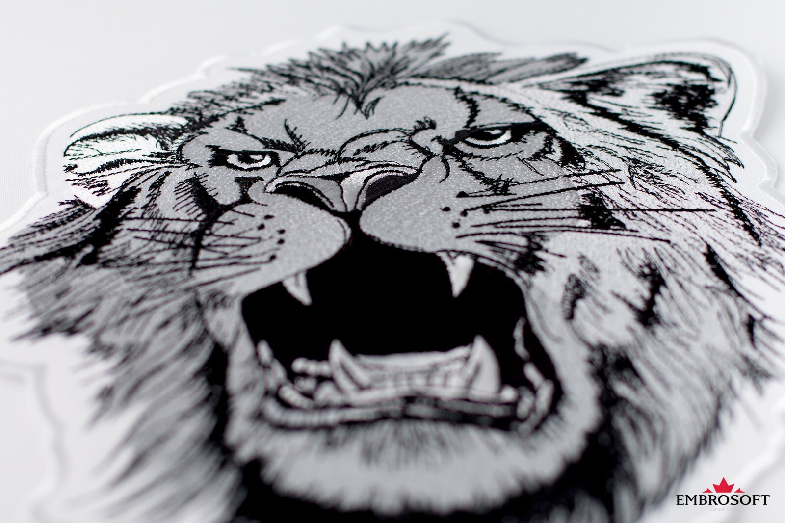 Gnarling Lion Large Embroidered Angry Animal Patch IRON ON & SEW ON 3 ...