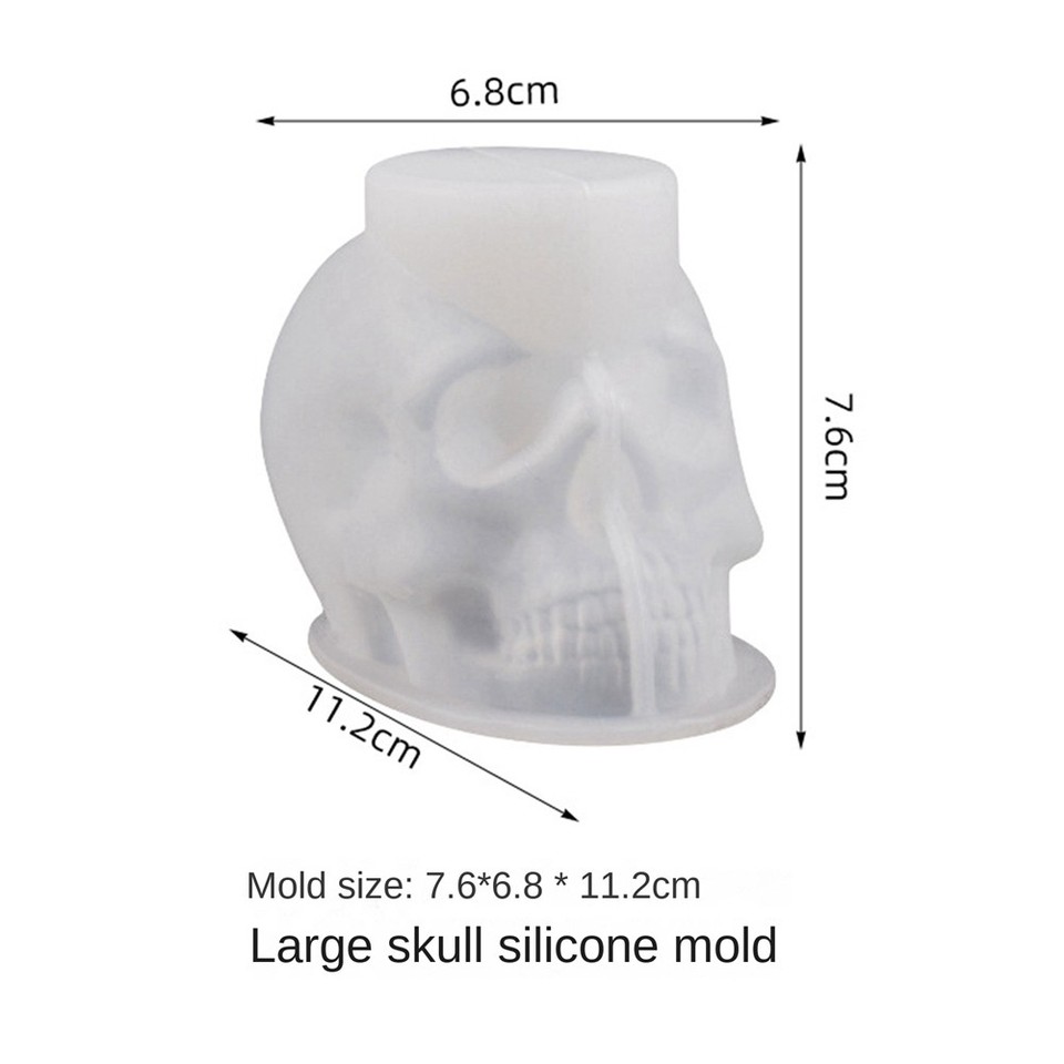 3Piece Skull Resin Mold 3D Skull Silicone Mold for Resin Skull Candle ...