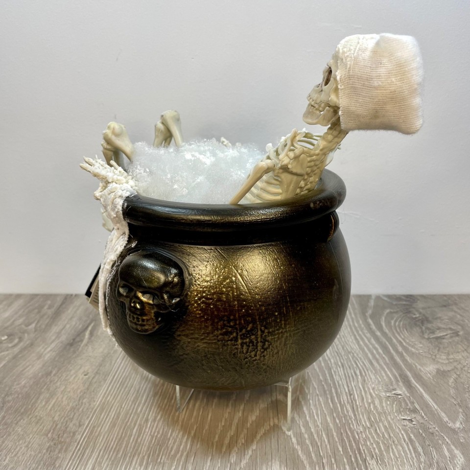 George Asda Halloween LED Light Up Skeleton Cauldron Bath Decoration ...