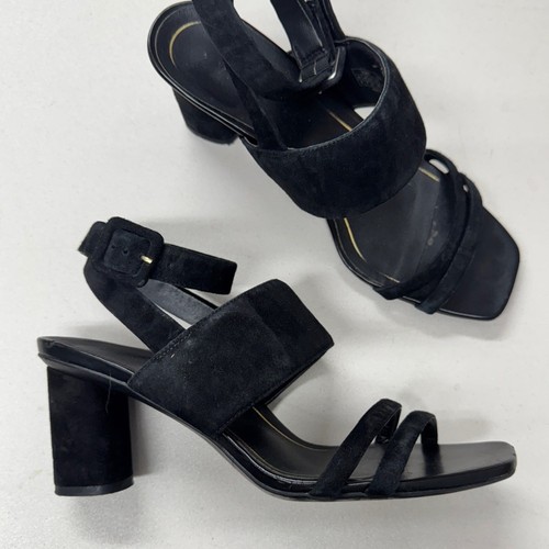 Vionic Black Suede Leather Chunky Heels Womens 9 Strappy Classic Shoes ...