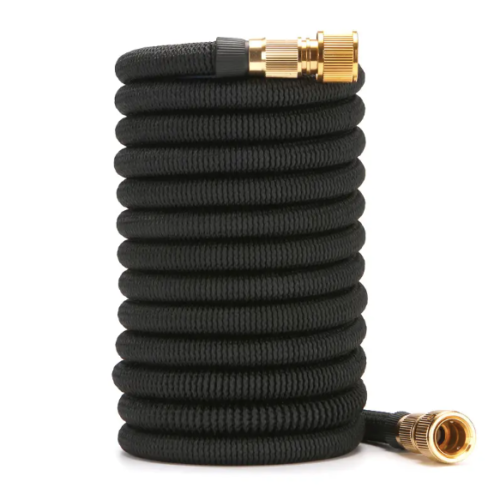 50 ft Expandable Rubber Garden Hose 7-Function Spray Nozzle LightweighT ...