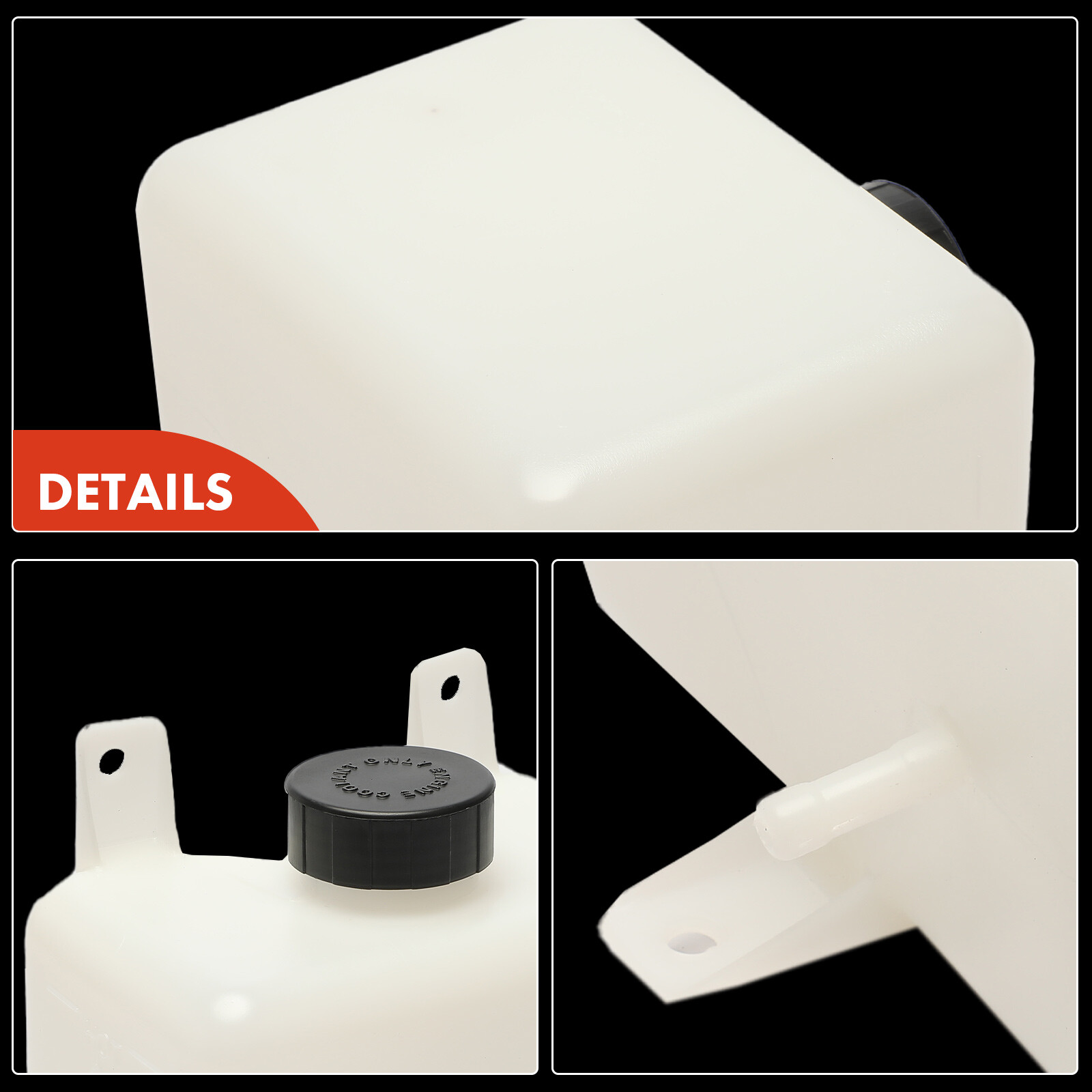 1x New Universal Coolant Radiator Reservoir Bottle Overflow Tank White ...