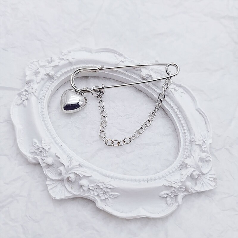 Brooch Pin Fun Heart-shaped Design with Tassels Pendant Lapel Pin | eBay