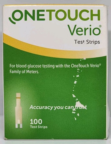 One Touch Verio Diabetic Blood Glucose Test Strips 100 Count New Exp ...