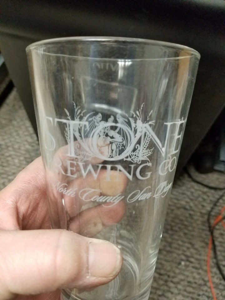 (2) HTF STONE BREWING CO. Etched 16 oz Shaker PINT GLASSES | eBay