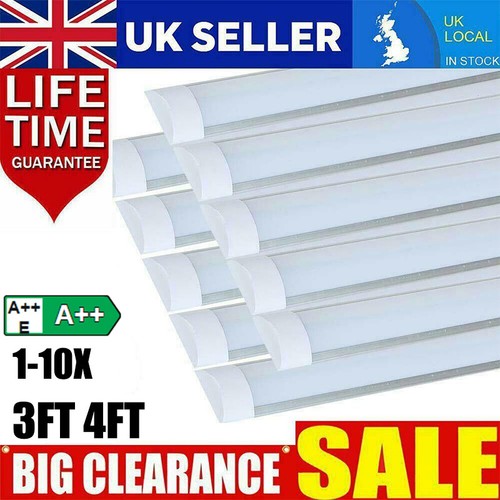 1-10X LED BATTEN TUBE LIGHT 3FT 4FT CEILING LIGHTS WORKSHOP GARAGE ...