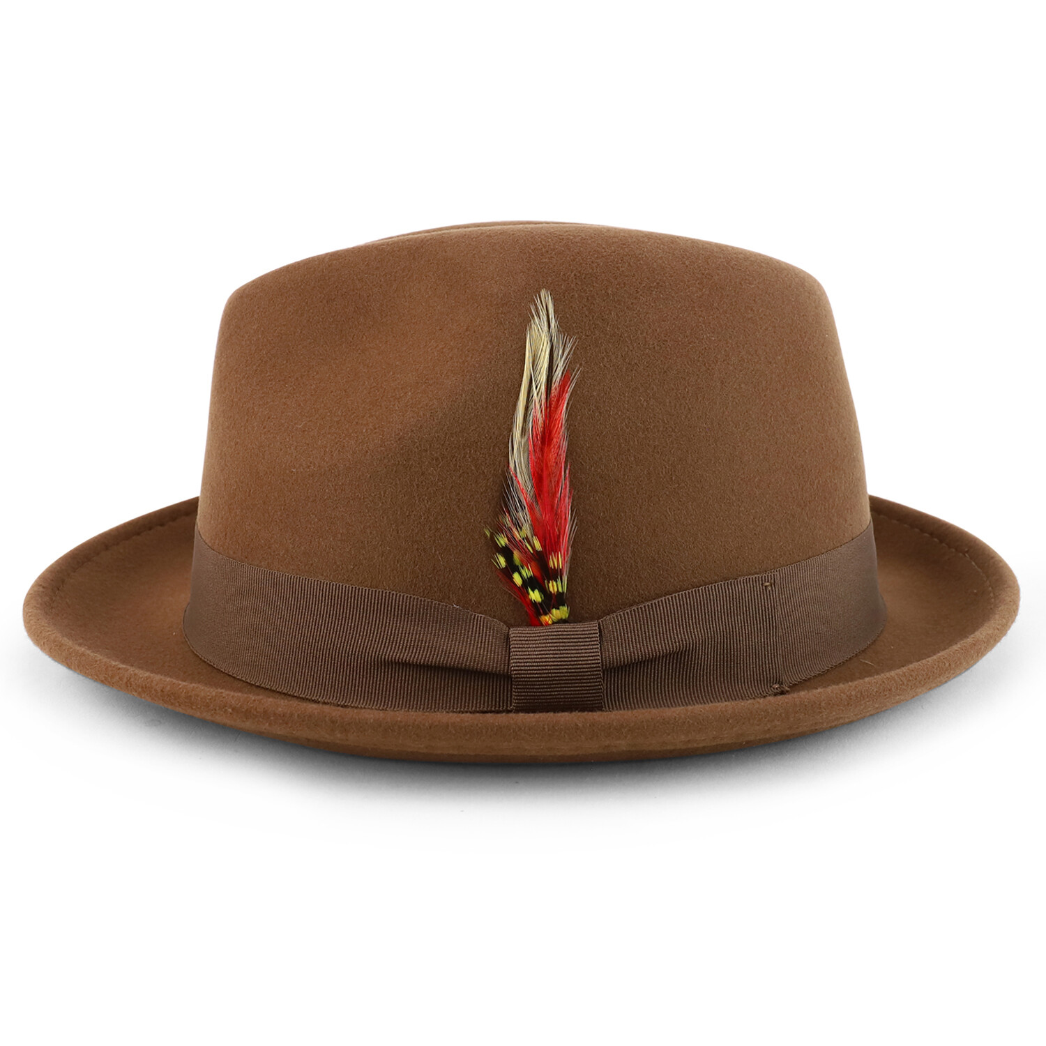 Classic 100% Wool Felt Fedora with Feather Fits Upto 2XL - FREE ...