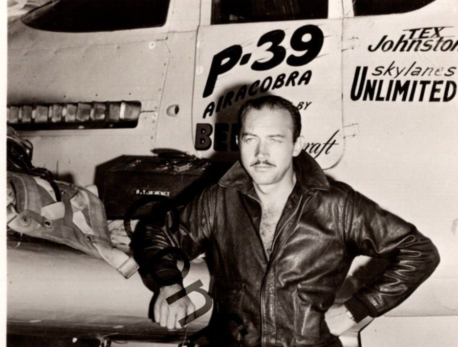 Real Photo Tex Johnson 1946 Trophy Winner Air Races Aviation RP RPPC ...