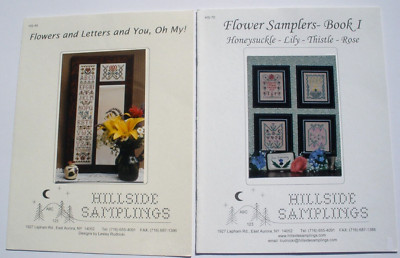 2 Hillside Samplings Flower Samplers Book I & Flowers Letters Cross ...