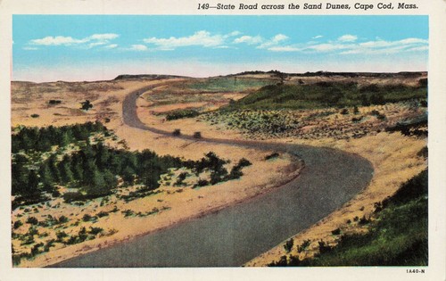 ca.1945 STATE ROAD (RTE. 6A) ACROSS THE SAND DUNES, Cape Cod, MA ...