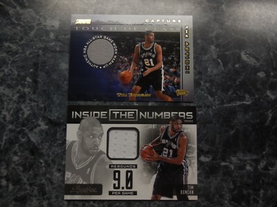 2 tim duncan jersey cards 1 2001 topps stadium club touch ofglass tc-td ...