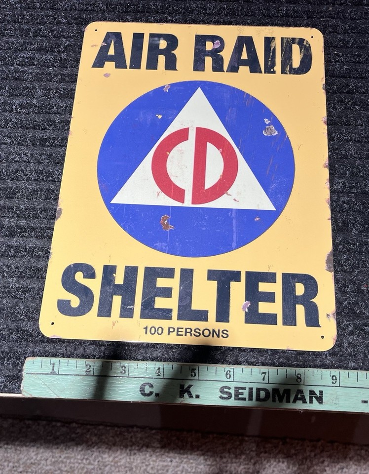 Civil Defense Air Raid Shelter Metal Sign 9x12" | eBay