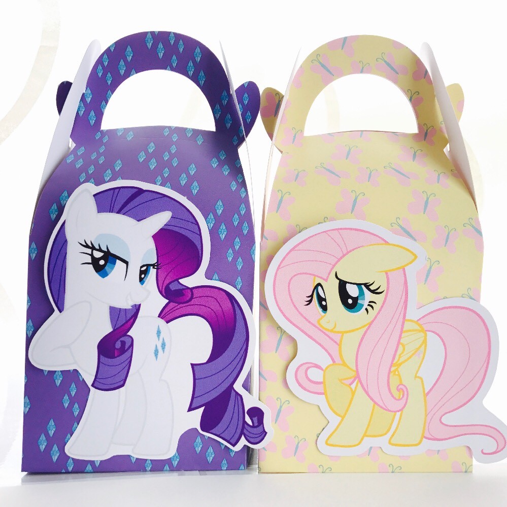 6x My Little Pony Lolly Loot Bag Box. Party Supplies Banner Flag Cake ...