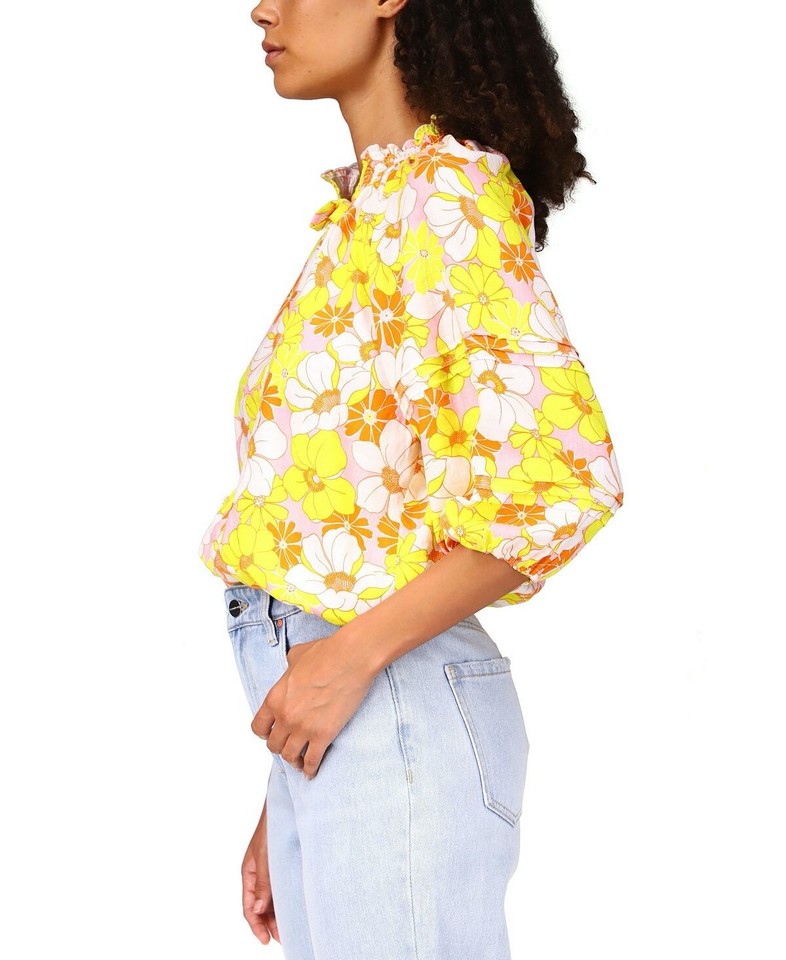 SANCTUARY Women's Blouse Top Don't Forget Cotton Floral Button-Front ...