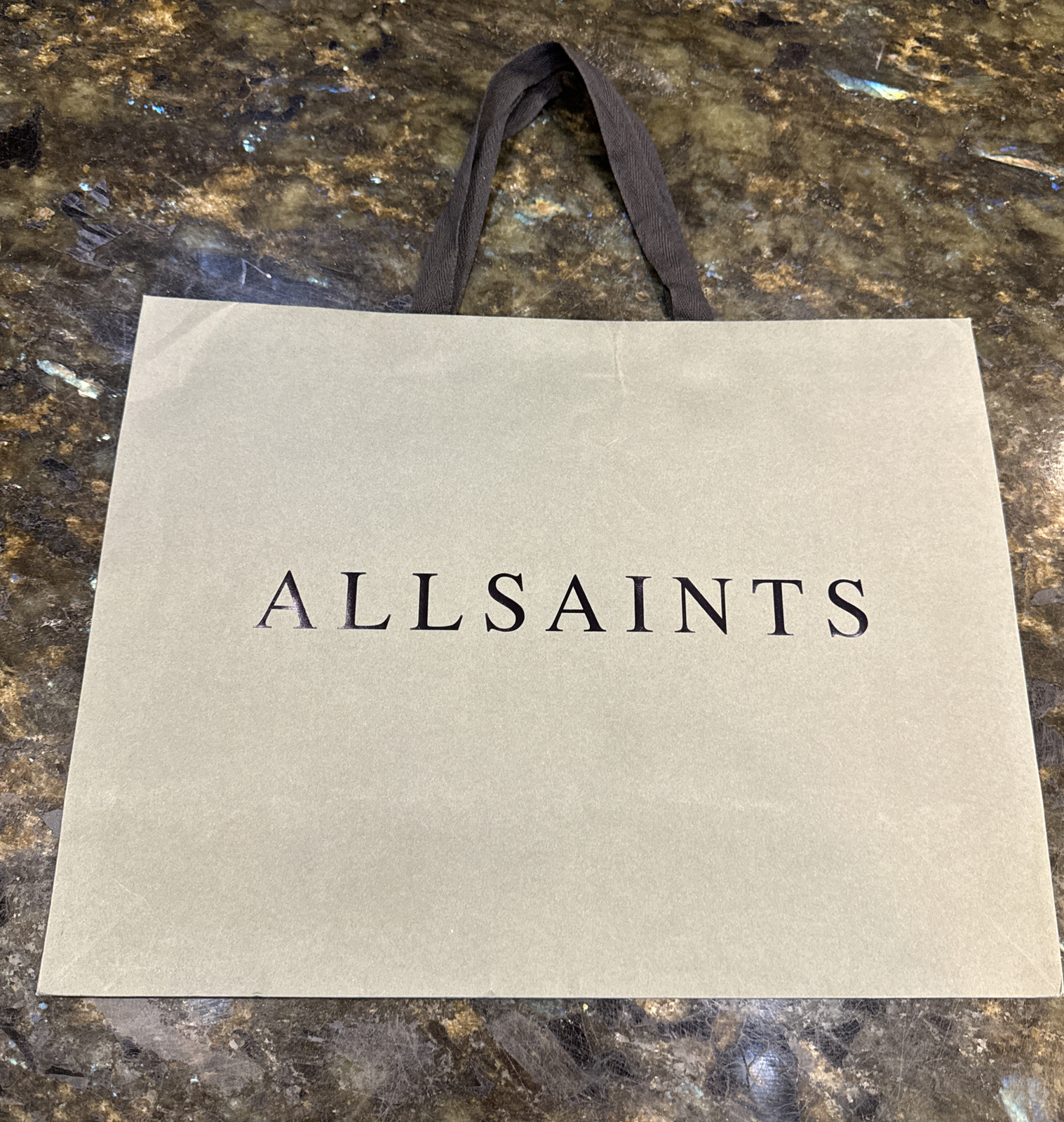 ALL SAINTS PAPER GIFT SHOPPING BAG BOUTIQUE TAUPE 16.5”x12.75”x5.75” | eBay