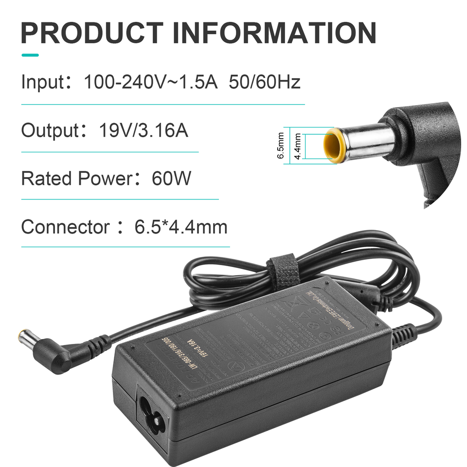 AC Adapter For LG 22MN430M-B 24ML44B-B 27MQ44B-B Monitor Charger Power ...