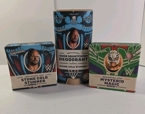 WWE Dr Squatch Mysterio Magic & Stone Cold Stunner Soap 2 Pack and ...