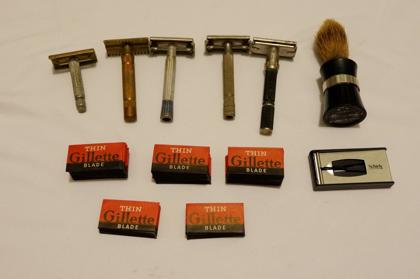 Gillette/ Schick Razors, Blades and Brush Vintage Old | eBay