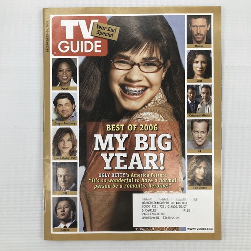 TV Guide Dec 24, 2006 Issue # 2803 Subscription Edition Cover: Ugly ...