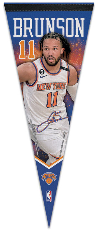 JALEN BRUNSON New York Knicks Signature Action Premium Felt Collectors ...