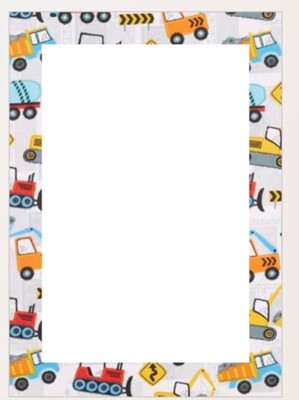 15 Sheets 5 Envelopes A5 Letter Set UNLINED: transport construction ...