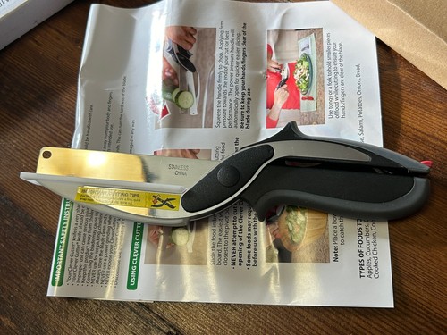 2-in-1 Clever Cutter shear Cutting Board Scissors Food Choppers ...