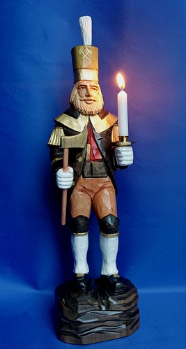 Lichter - Bergmann geschnitzt farbig groß 49cm Holz handgeschnitzt ...
