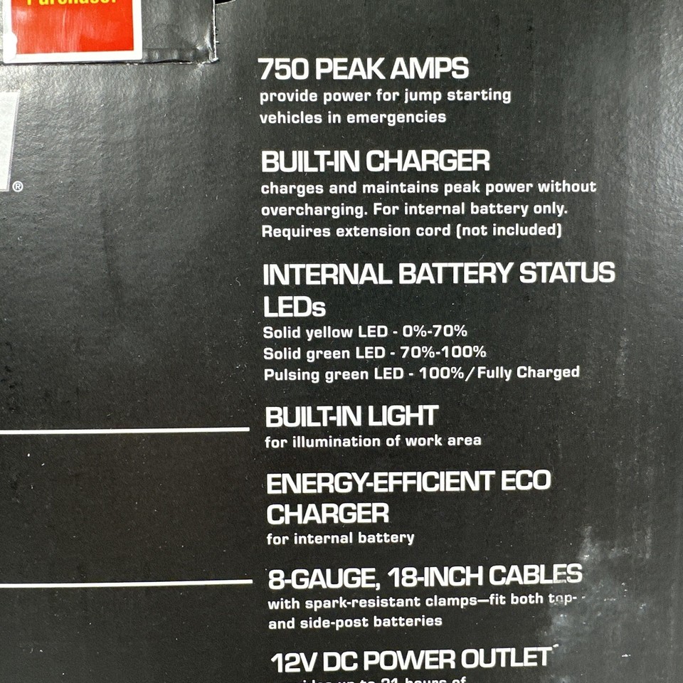 New DieHard Automatic 12v 750 amps Handheld Portable Battery Jump ...