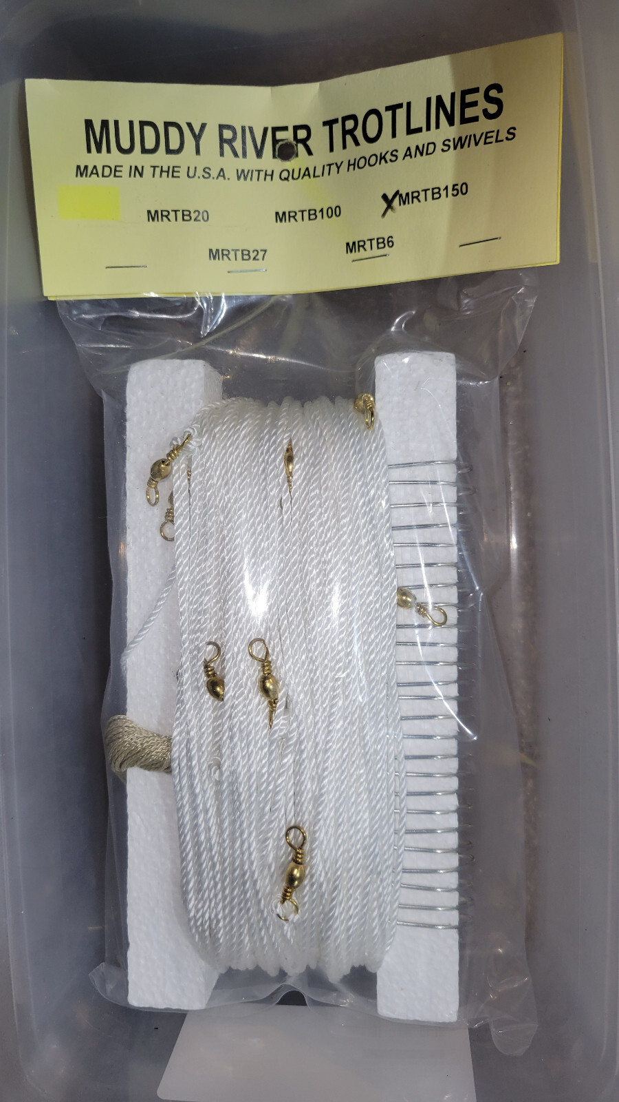 Muddy River's Trotline 150' Catfish Tackle w/25 5/0 Hooks and 1 ft Drop ...