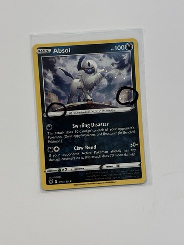 2X SWIRL Pokémon Absol 097/189 Astral Radiance UK exclusive variant ...