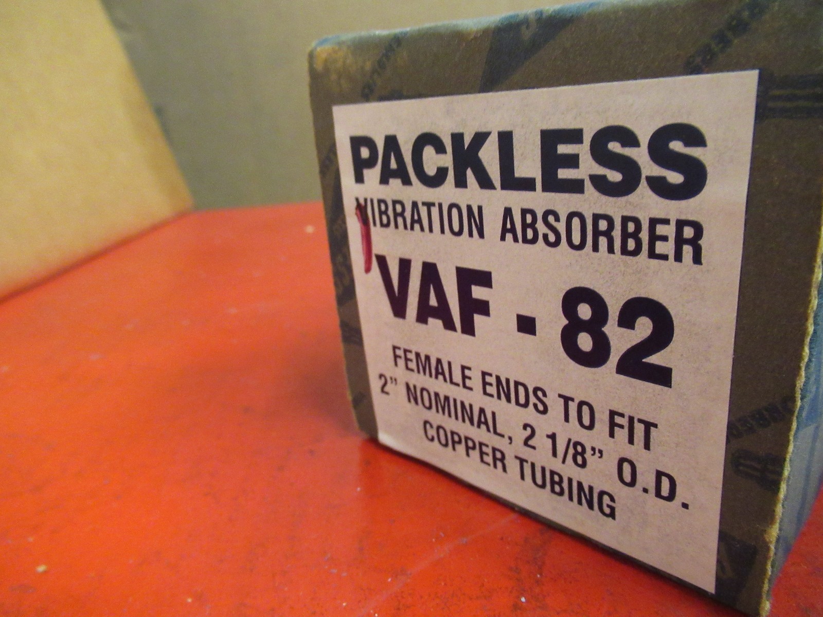 PACKLESS INDUSTRIES VIBRATION ABSORBER VAF-82 2-1/8 OD COPPER TUBING ...