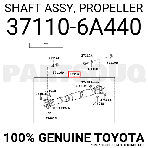 371106A440 Genuine Toyota SHAFT ASSY, PROPELLER 37110-6A440 | eBay